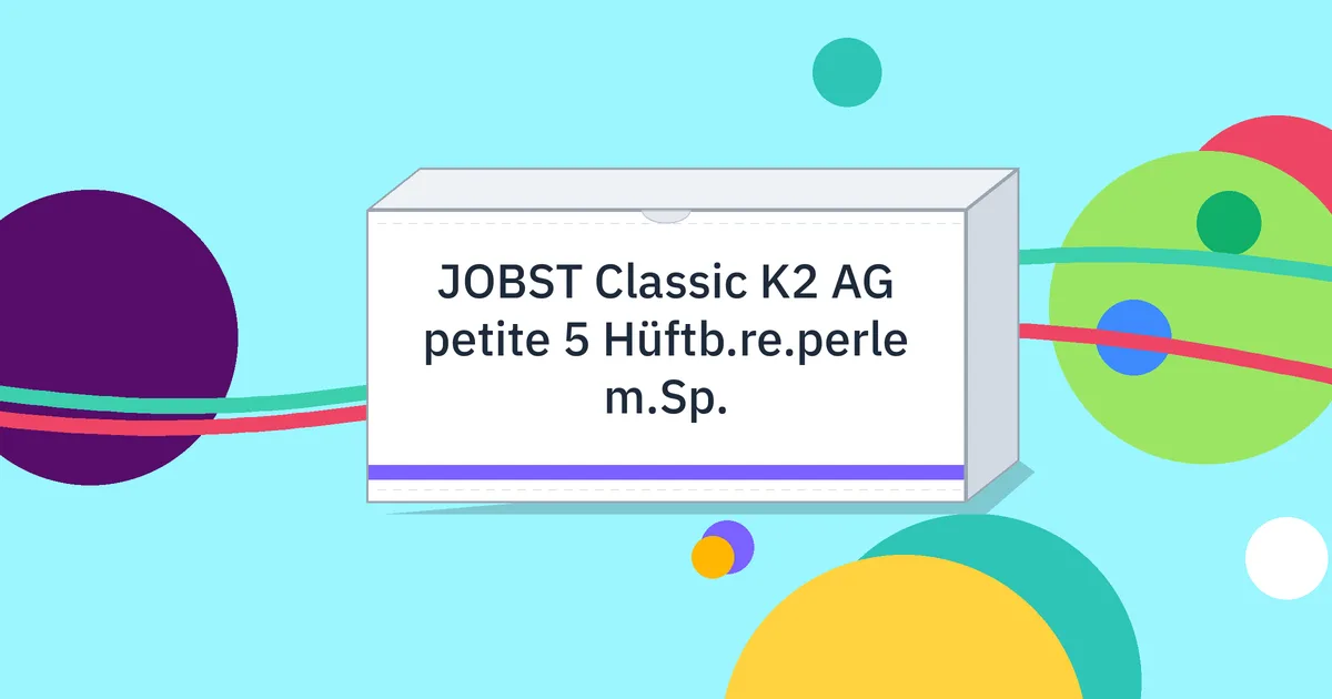 Symbolbild: Packung mit der Aufschrift JOBST Classic K2 AG petite 5 Hüftb.re.perle m.Sp. (PZN 13065389) – Verfügbarkeit und Bezug in Apotheken in Frankfurt am Main