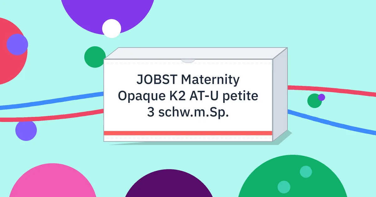 Symbolbild: Packung mit der Aufschrift JOBST Maternity Opaque K2 AT-U petite 3 schw.m.Sp. (PZN 15854245) – Verfügbarkeit und Bezug in Apotheken in Frankfurt am Main