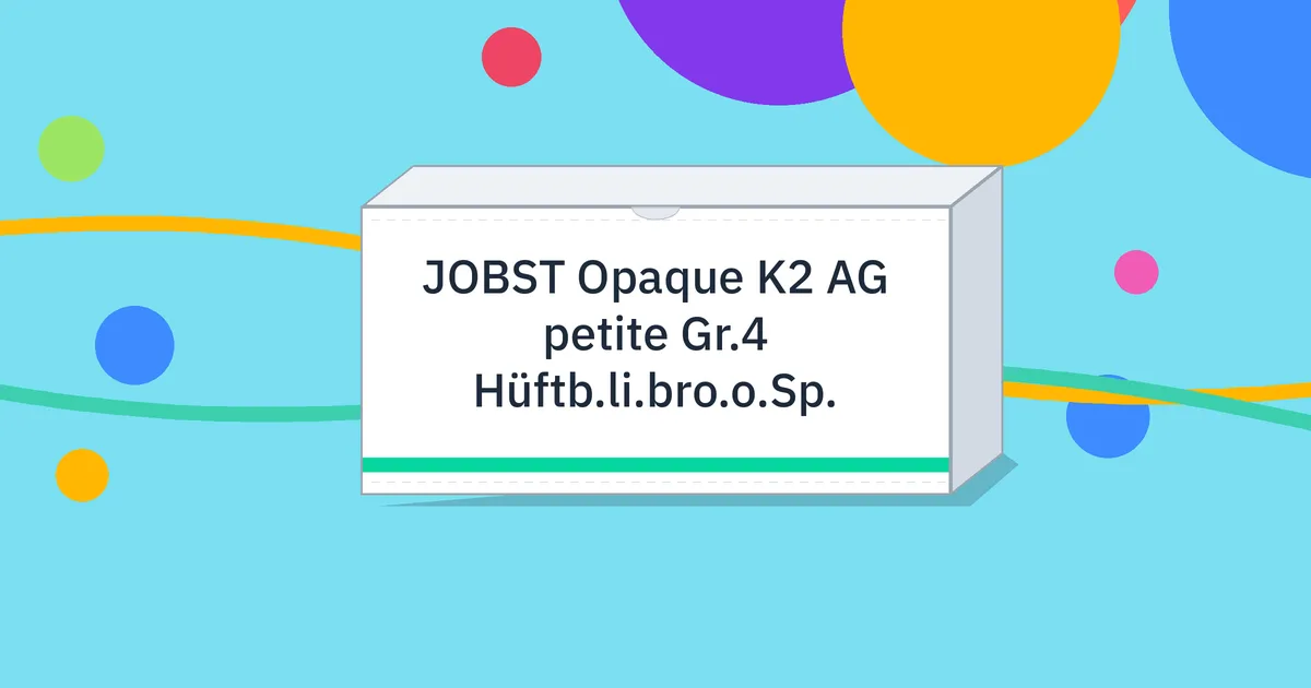 Symbolbild: Packung mit der Aufschrift JOBST Opaque K2 AG petite Gr.4 Hüftb.li.bro.o.Sp. (PZN 13113852) – Verfügbarkeit und Bezug in Apotheken in Frankfurt am Main