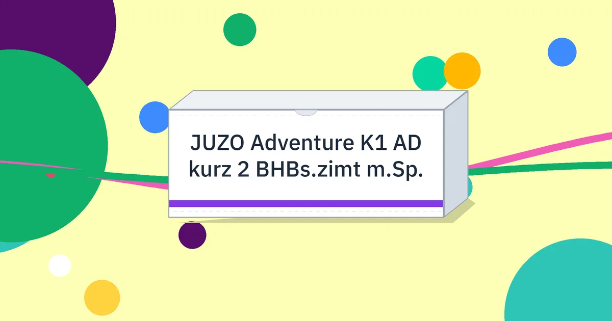 Symbolbild: Packung mit der Aufschrift JUZO Adventure K1 AD kurz 2 BHBs.zimt m.Sp. (PZN 16493393) – Verfügbarkeit und Bezug in Apotheken in Frankfurt am Main