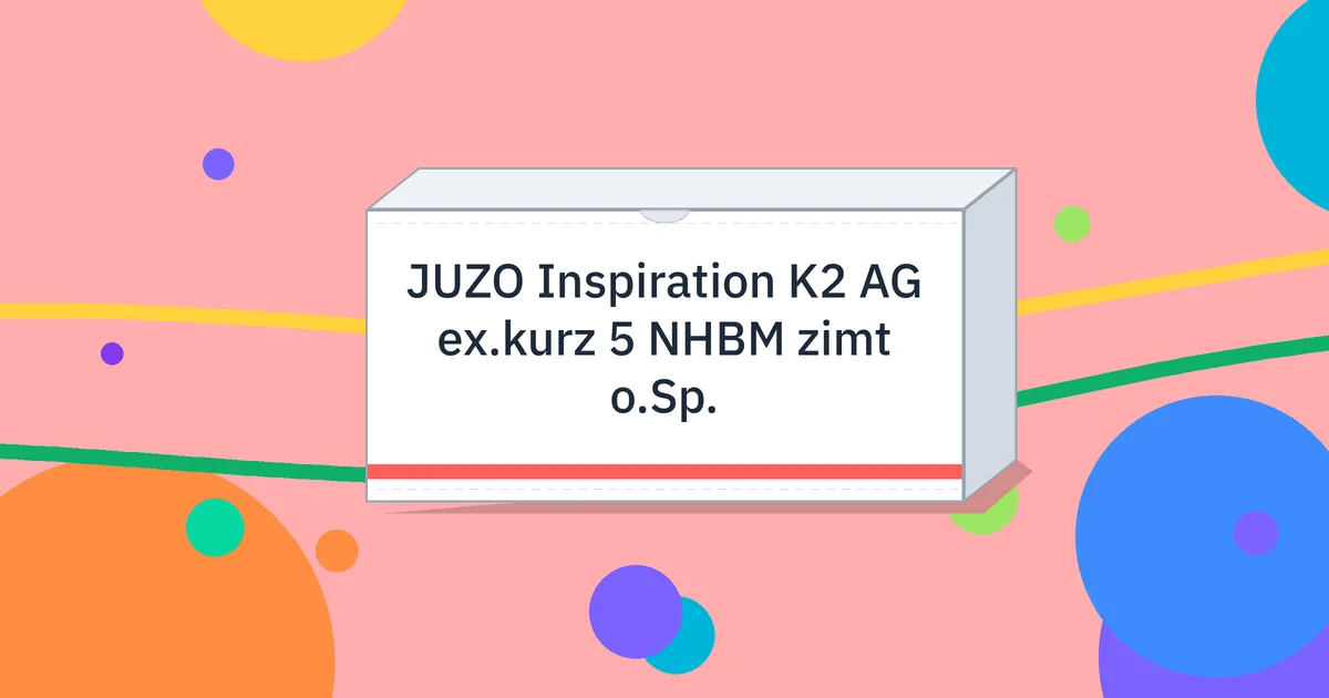 Symbolbild: Packung mit der Aufschrift JUZO Inspiration K2 AG ex.kurz 5 NHBM zimt o.Sp. (PZN 14952017) – Verfügbarkeit und Bezug in Apotheken in Frankfurt am Main