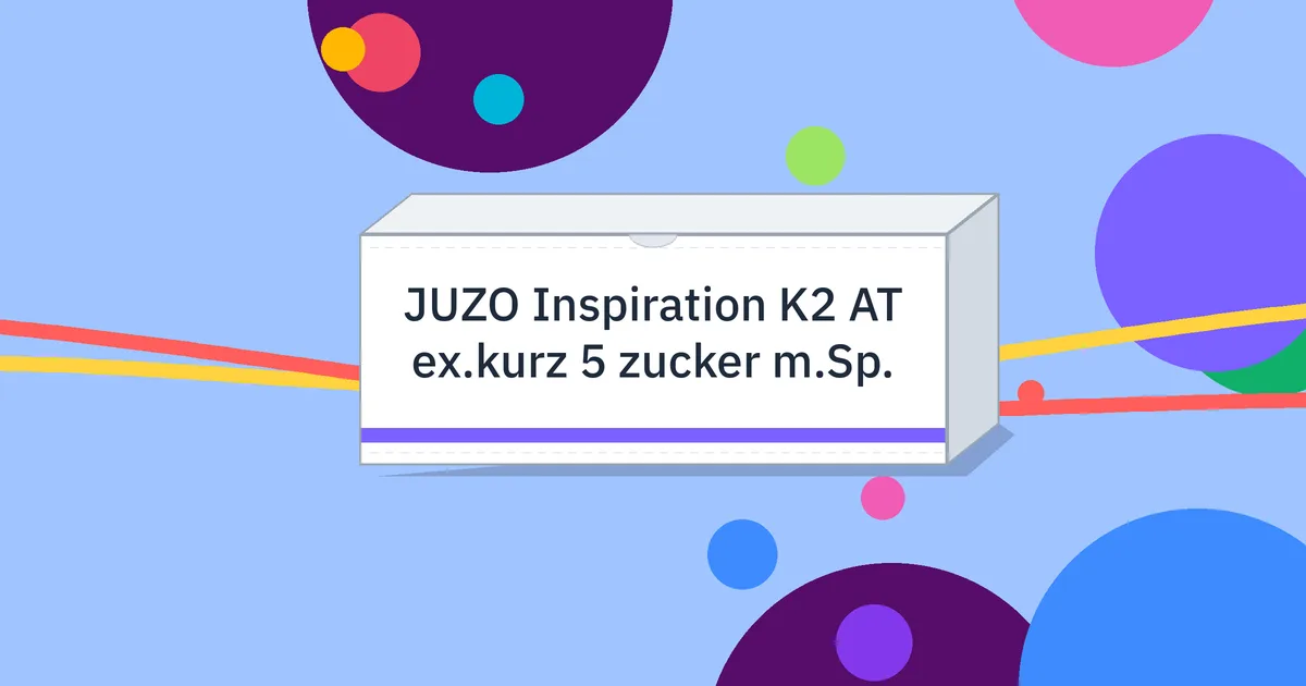 Symbolbild: Packung mit der Aufschrift JUZO Inspiration K2 AT ex.kurz 5 zucker m.Sp. (PZN 14953123) – Verfügbarkeit und Bezug in Apotheken in Frankfurt am Main