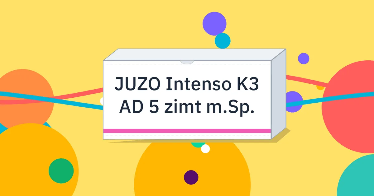 Symbolbild: Packung mit der Aufschrift JUZO Intenso K3 AD 5 zimt m.Sp. (PZN 18627314) – Verfügbarkeit und Bezug in Apotheken in Frankfurt am Main