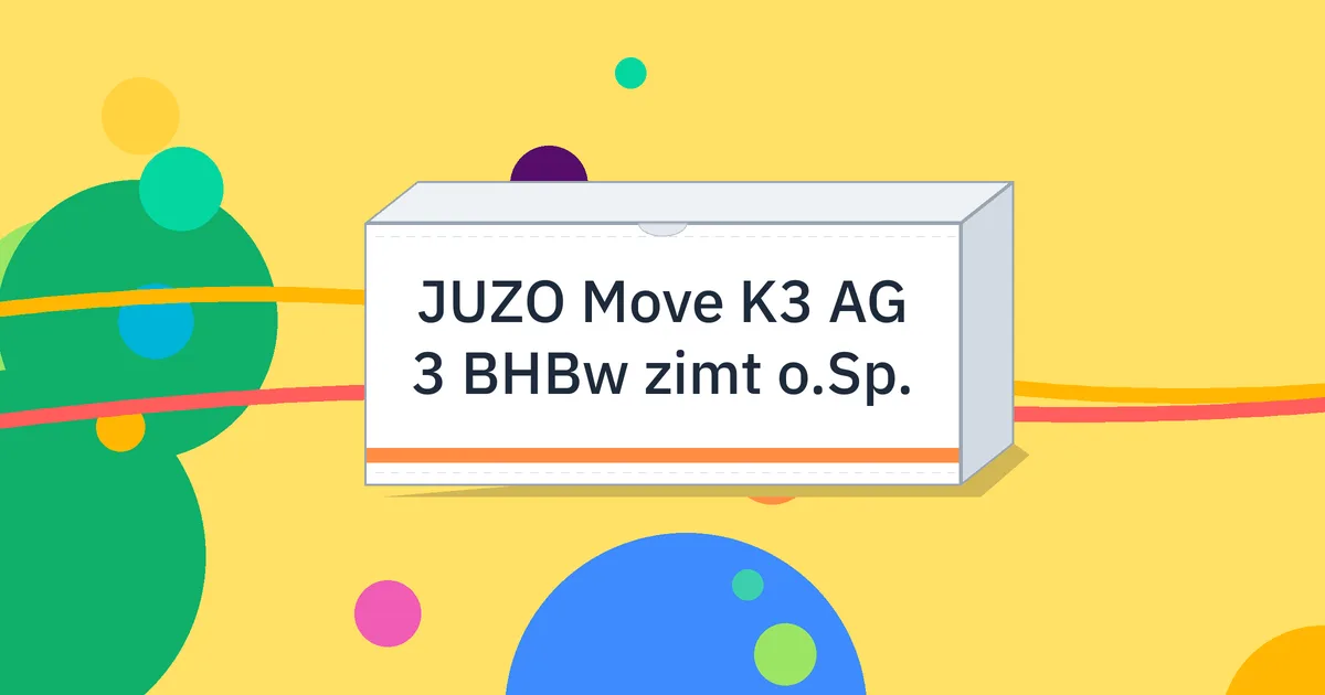 Symbolbild: Packung mit der Aufschrift JUZO Move K3 AG 3 BHBw zimt o.Sp. (PZN 18577817) – Verfügbarkeit und Bezug in Apotheken in Frankfurt am Main