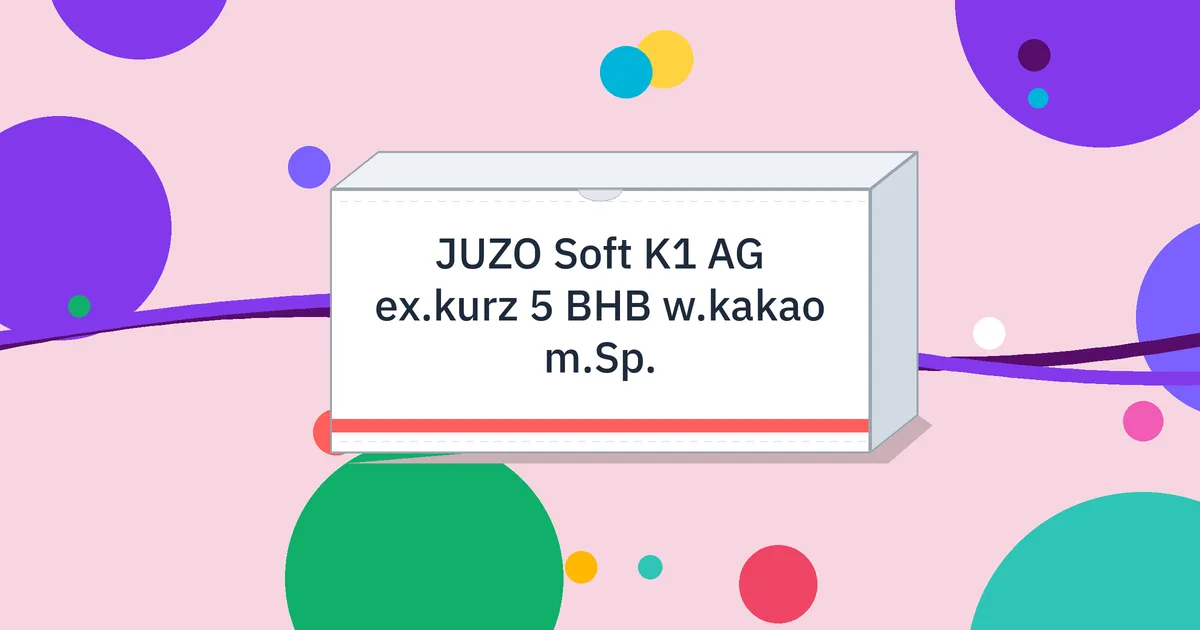 Symbolbild: Packung mit der Aufschrift JUZO Soft K1 AG ex.kurz 5 BHB w.kakao m.Sp. (PZN 14839781) – Verfügbarkeit und Bezug in Apotheken in Frankfurt am Main