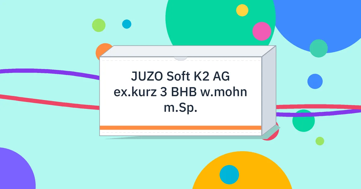 Symbolbild: Packung mit der Aufschrift JUZO Soft K2 AG ex.kurz 3 BHB w.mohn m.Sp. (PZN 14843630) – Verfügbarkeit und Bezug in Apotheken in Frankfurt am Main