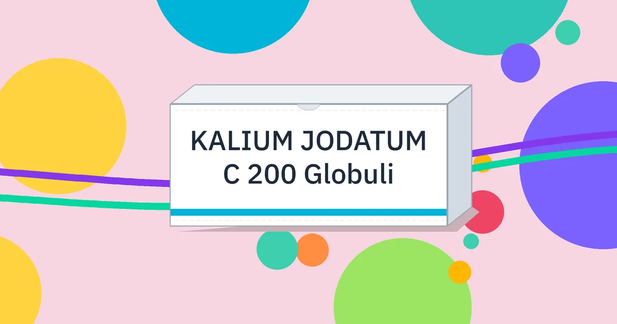 Symbolbild: Packung mit der Aufschrift KALIUM JODATUM C 200 Globuli (PZN 04222967) – Verfügbarkeit und Bezug in Apotheken in Frankfurt am Main