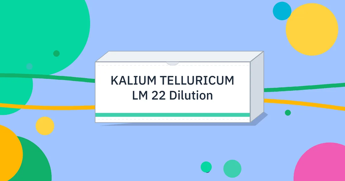 Symbolbild: Packung mit der Aufschrift KALIUM TELLURICUM LM 22 Dilution (PZN 12927334) – Verfügbarkeit und Bezug in Apotheken in Frankfurt am Main