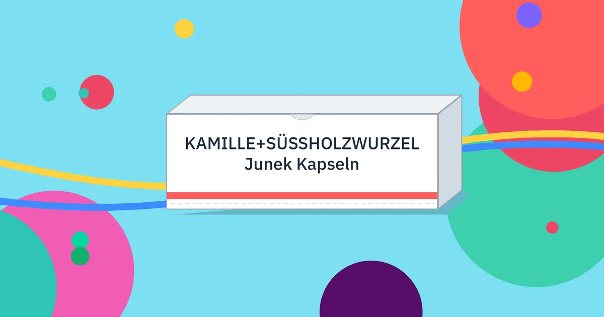 Symbolbild: Packung mit der Aufschrift KAMILLE+SÜSSHOLZWURZEL Junek Kapseln (PZN 03550304) – Verfügbarkeit und Bezug in Apotheken in Frankfurt am Main