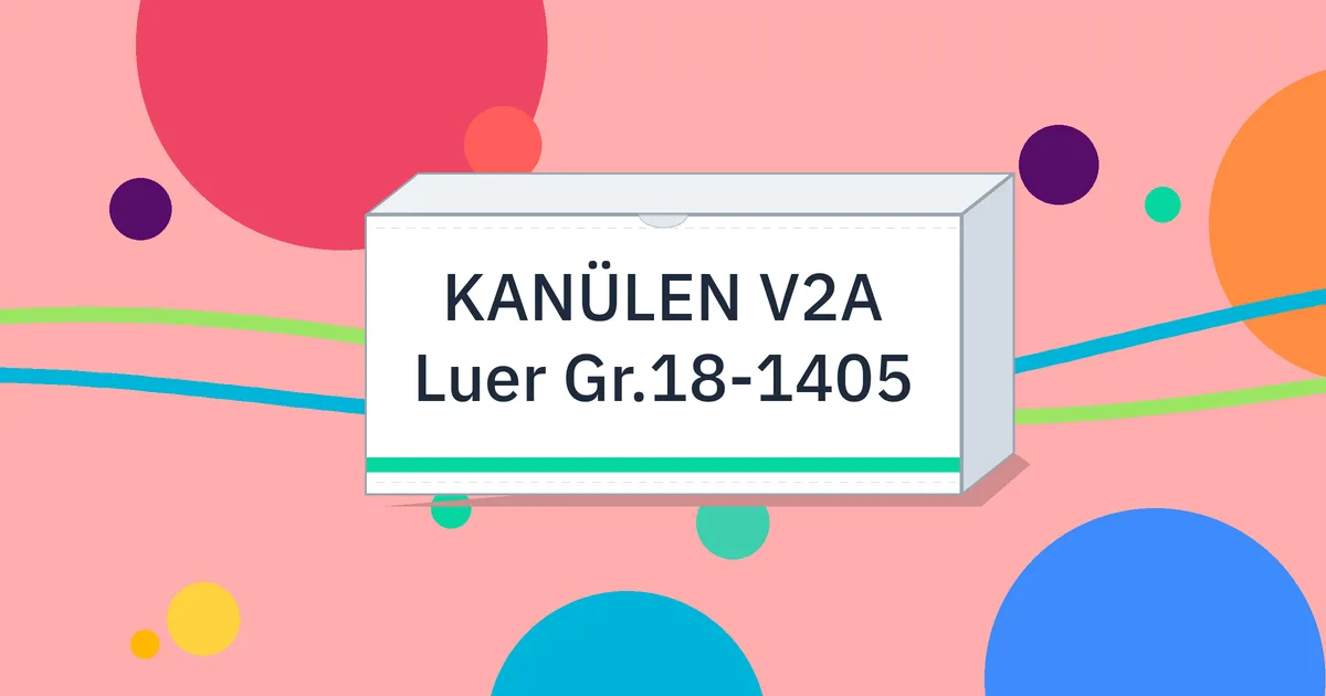 Symbolbild: Packung mit der Aufschrift KANÜLEN V2A Luer Gr.18-1405 (PZN 02439757) – Verfügbarkeit und Bezug in Apotheken in Frankfurt am Main