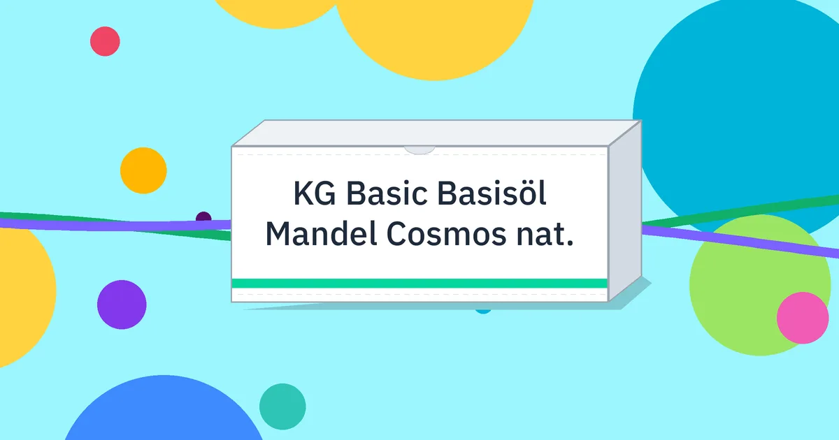 Symbolbild: Packung mit der Aufschrift KG Basic Basisöl Mandel Cosmos nat. (PZN 19894709) – Verfügbarkeit und Bezug in Apotheken in Frankfurt am Main