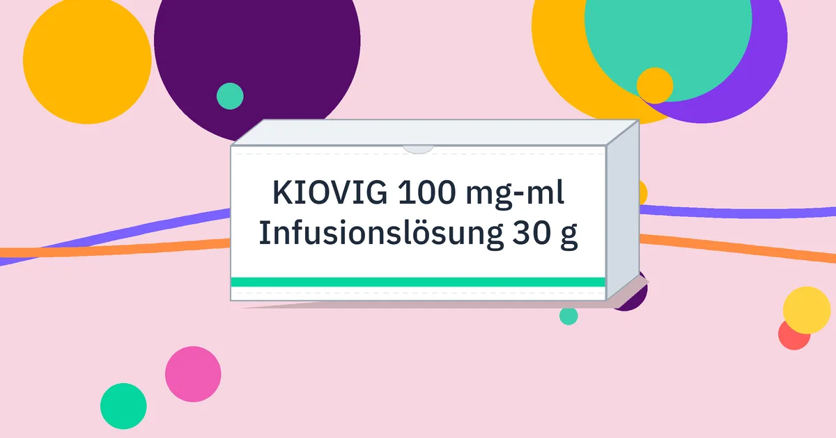 Symbolbild: Packung mit der Aufschrift KIOVIG 100 mg-ml Infusionslösung 30 g (PZN 09759028) – Verfügbarkeit und Bezug in Apotheken in Frankfurt am Main