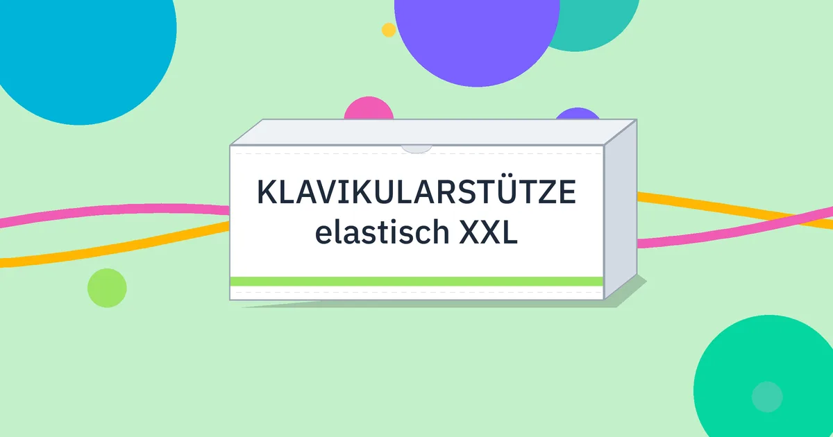 Symbolbild: Packung mit der Aufschrift KLAVIKULARSTÜTZE elastisch XXL (PZN 19069313) – Verfügbarkeit und Bezug in Apotheken in Frankfurt am Main