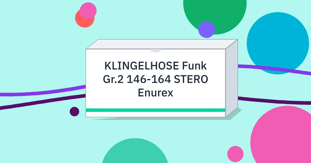 Symbolbild: Packung mit der Aufschrift KLINGELHOSE Funk Gr.2 146-164 STERO Enurex (PZN 03686386) – Verfügbarkeit und Bezug in Apotheken in Frankfurt am Main