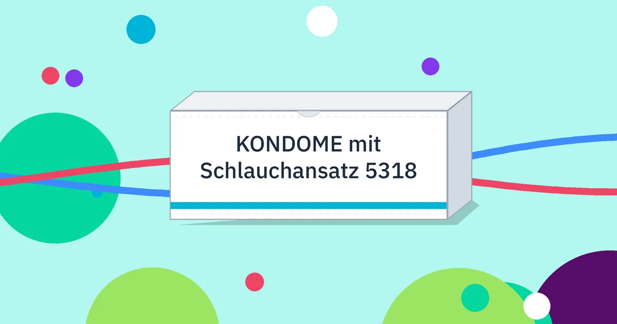 Symbolbild: Packung mit der Aufschrift KONDOME mit Schlauchansatz 5318 (PZN 00586365) – Verfügbarkeit und Bezug in Apotheken in Frankfurt am Main
