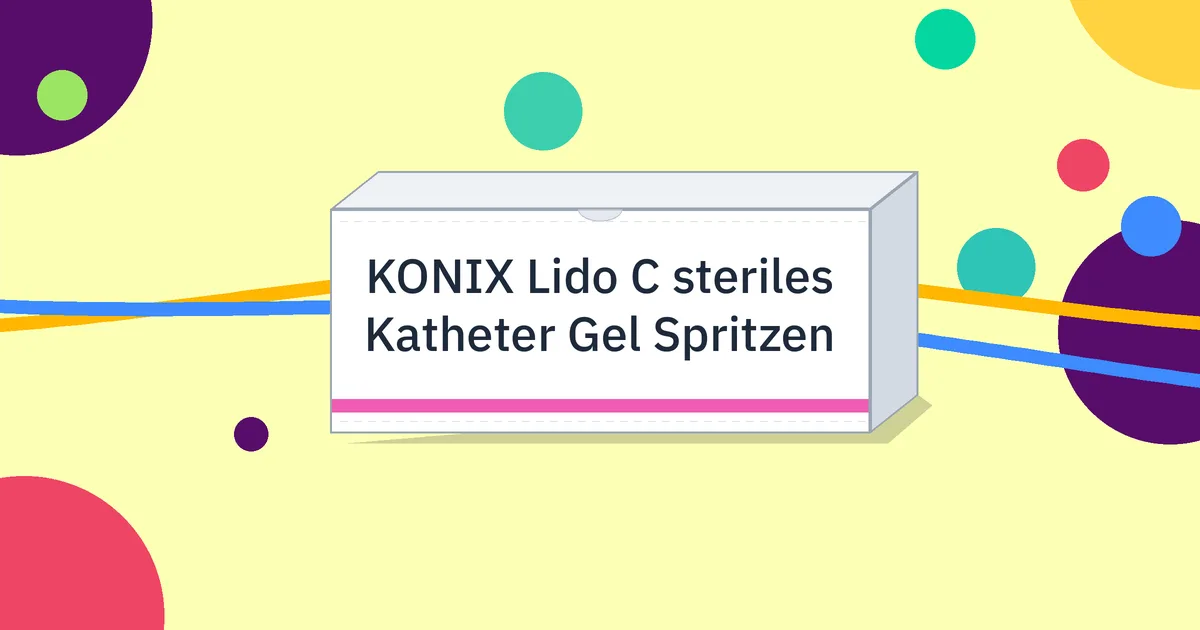Symbolbild: Packung mit der Aufschrift KONIX Lido C steriles Katheter Gel Spritzen (PZN 19728543) – Verfügbarkeit und Bezug in Apotheken in Frankfurt am Main