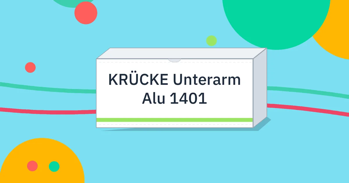 Symbolbild: Packung mit der Aufschrift KRÜCKE Unterarm Alu 1401 (PZN 02695271) – Verfügbarkeit und Bezug in Apotheken in Frankfurt am Main