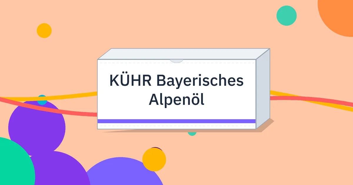 Symbolbild: Packung mit der Aufschrift KÜHR Bayerisches Alpenöl (PZN 04355711) – Verfügbarkeit und Bezug in Apotheken in Frankfurt am Main