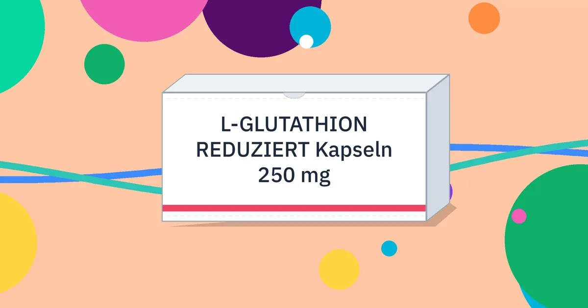 Symbolbild: Packung mit der Aufschrift L-GLUTATHION REDUZIERT Kapseln 250 mg (PZN 09100312) – Verfügbarkeit und Bezug in Apotheken in Frankfurt am Main