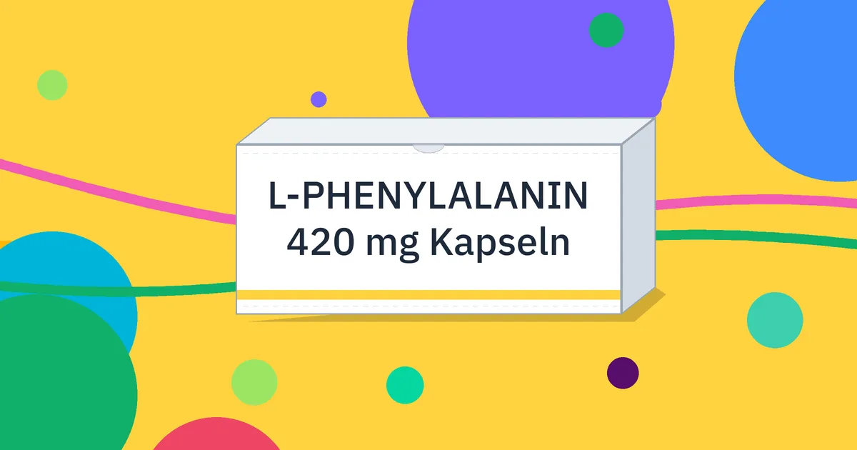 Symbolbild: Packung mit der Aufschrift L-PHENYLALANIN 420 mg Kapseln (PZN 19642095) – Verfügbarkeit und Bezug in Apotheken in Frankfurt am Main