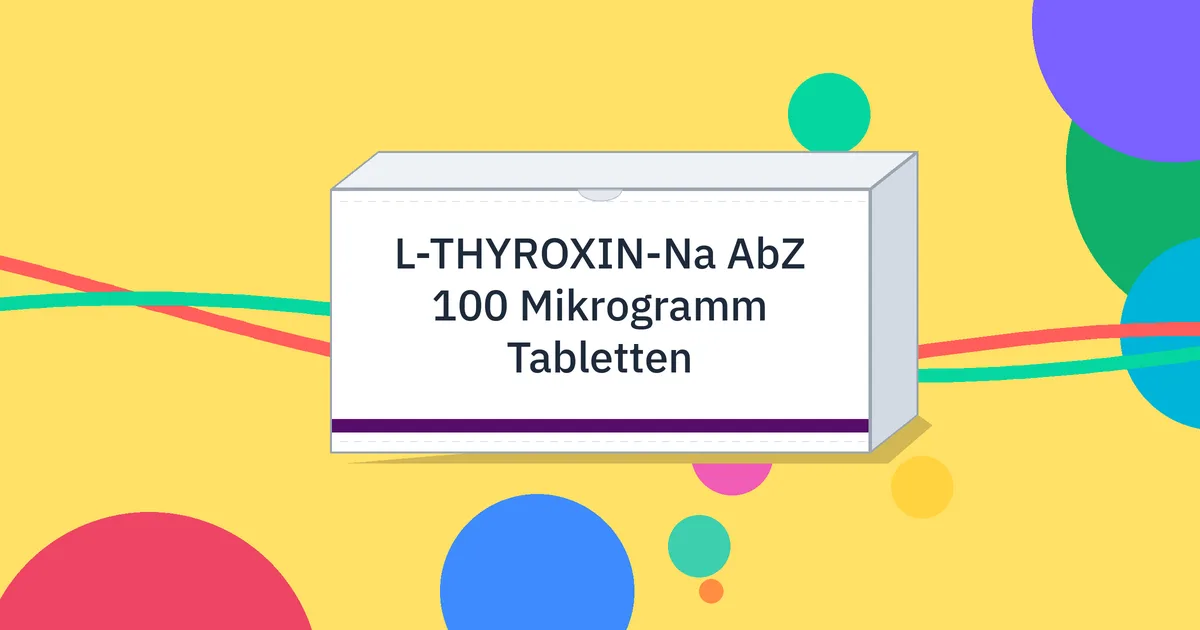Symbolbild: Packung mit der Aufschrift L-THYROXIN-Na AbZ 100 Mikrogramm Tabletten (PZN 09082399) – Verfügbarkeit und Bezug in Apotheken in Frankfurt am Main