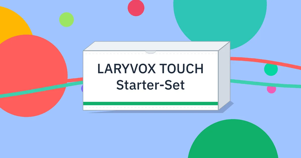 Symbolbild: Packung mit der Aufschrift LARYVOX TOUCH Starter-Set (PZN 11543330) – Verfügbarkeit und Bezug in Apotheken in Frankfurt am Main