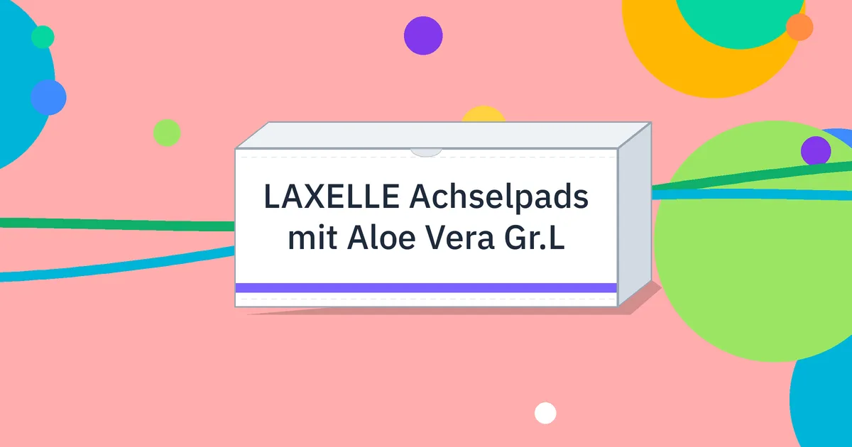 Symbolbild: Packung mit der Aufschrift LAXELLE Achselpads mit Aloe Vera Gr.L (PZN 00102924) – Verfügbarkeit und Bezug in Apotheken in Frankfurt am Main