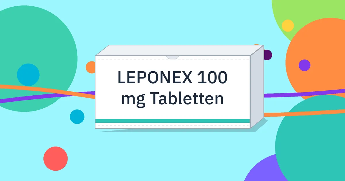 Symbolbild: Packung mit der Aufschrift LEPONEX 100 mg Tabletten (PZN 19238572) – Verfügbarkeit und Bezug in Apotheken in Frankfurt am Main