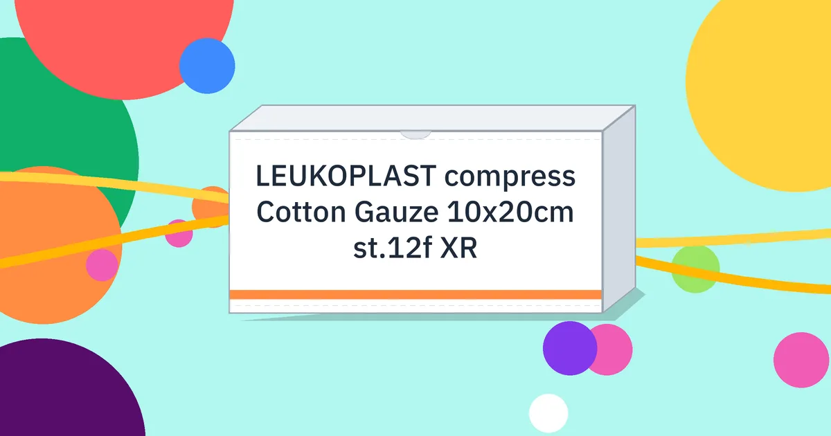 Symbolbild: Packung mit der Aufschrift LEUKOPLAST compress Cotton Gauze 10x20cm st.12f XR (PZN 17296051) – Verfügbarkeit und Bezug in Apotheken in Frankfurt am Main