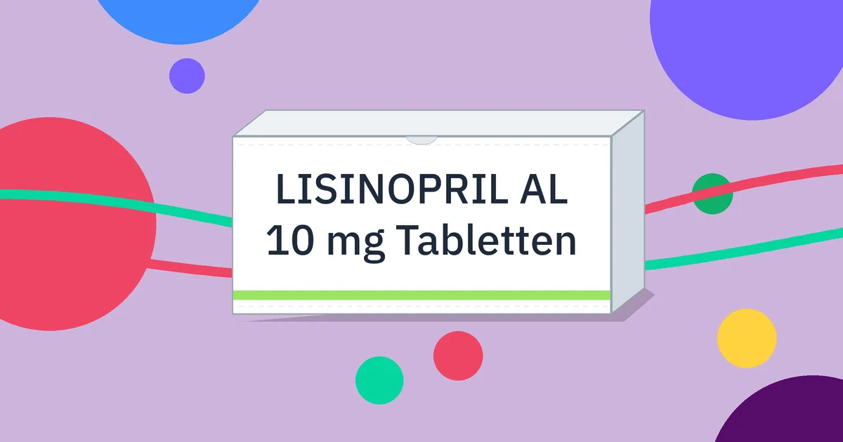 Symbolbild: Packung mit der Aufschrift LISINOPRIL AL 10 mg Tabletten (PZN 00879564) – Verfügbarkeit und Bezug in Apotheken in Frankfurt am Main