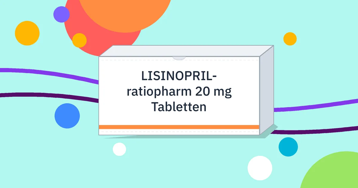 Symbolbild: Packung mit der Aufschrift LISINOPRIL-ratiopharm 20 mg Tabletten (PZN 00601490) – Verfügbarkeit und Bezug in Apotheken in Frankfurt am Main