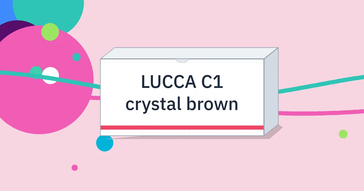Symbolbild: Packung mit der Aufschrift LUCCA C1 crystal brown (PZN 20220666) – Verfügbarkeit und Bezug in Apotheken in Frankfurt am Main