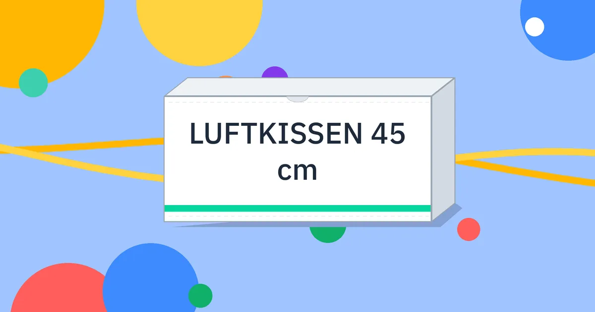 Symbolbild: Packung mit der Aufschrift LUFTKISSEN 45 cm (PZN 03166072) – Verfügbarkeit und Bezug in Apotheken in Frankfurt am Main