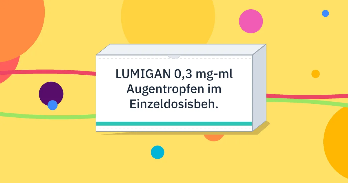 Symbolbild: Packung mit der Aufschrift LUMIGAN 0,3 mg-ml Augentropfen im Einzeldosisbeh. (PZN 18181580) – Verfügbarkeit und Bezug in Apotheken in Frankfurt am Main