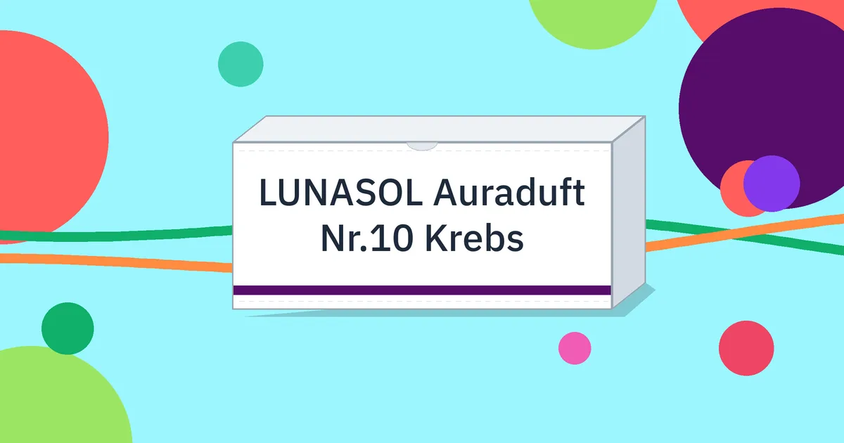 Symbolbild: Packung mit der Aufschrift LUNASOL Auraduft Nr.10 Krebs (PZN 20060317) – Verfügbarkeit und Bezug in Apotheken in Frankfurt am Main
