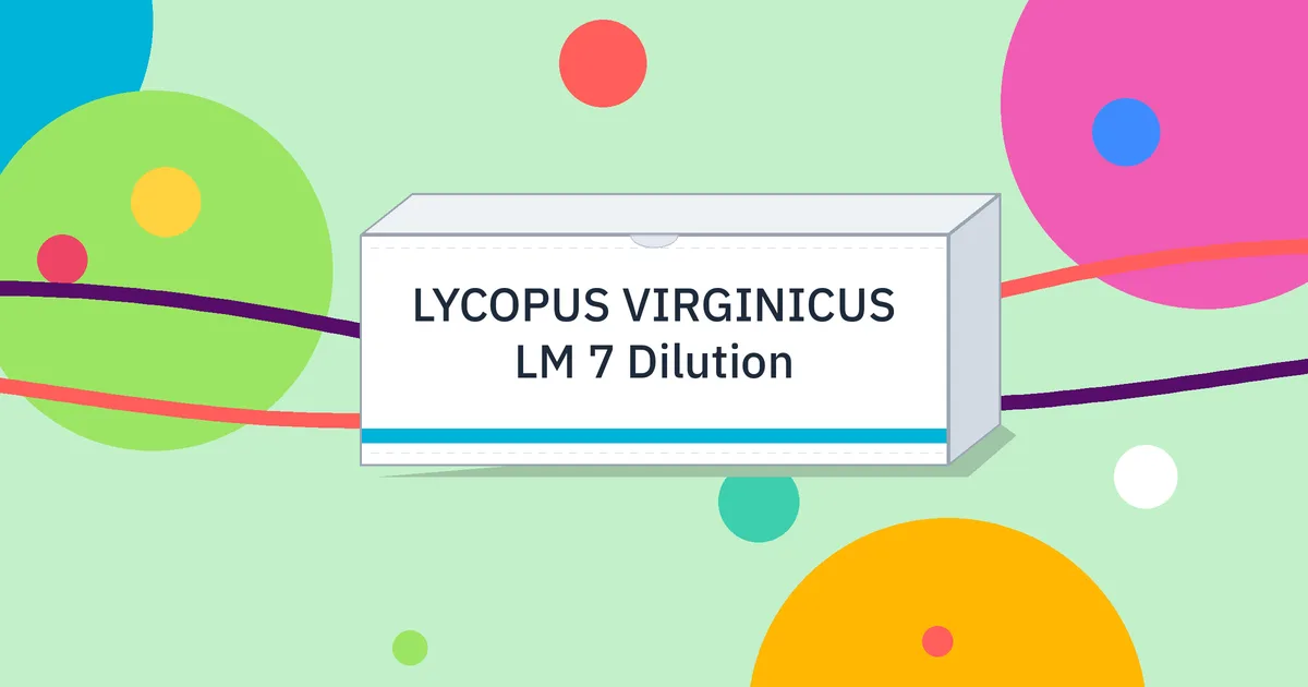 Symbolbild: Packung mit der Aufschrift LYCOPUS VIRGINICUS LM 7 Dilution (PZN 13538445) – Verfügbarkeit und Bezug in Apotheken in Frankfurt am Main
