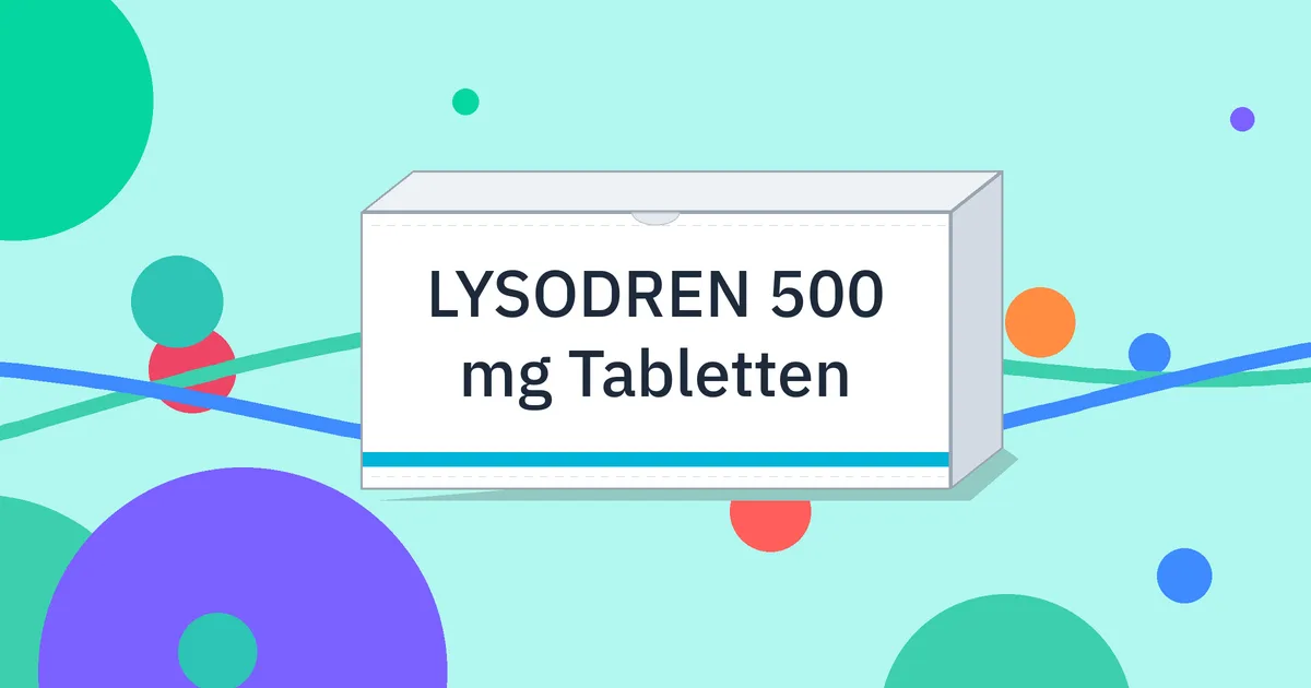 Symbolbild: Packung mit der Aufschrift LYSODREN 500 mg Tabletten (PZN 11861656) – Verfügbarkeit und Bezug in Apotheken in Frankfurt am Main