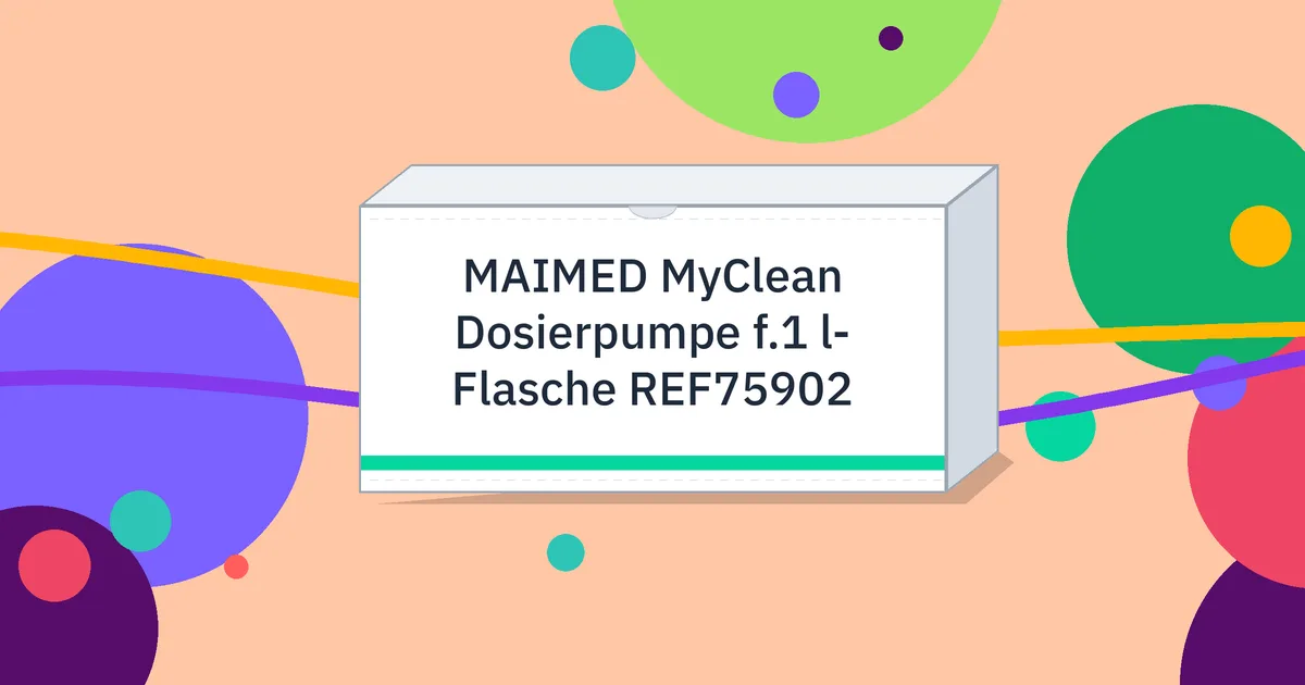 Symbolbild: Packung mit der Aufschrift MAIMED MyClean Dosierpumpe f.1 l-Flasche REF75902 (PZN 05725311) – Verfügbarkeit und Bezug in Apotheken in Frankfurt am Main