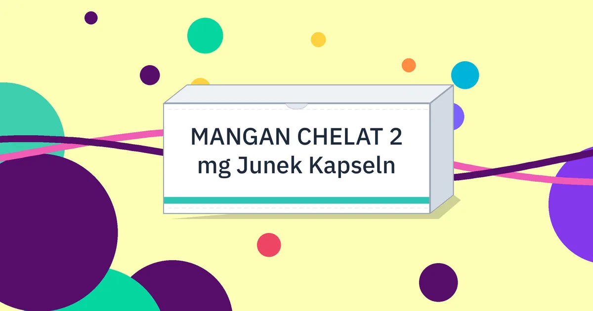 Symbolbild: Packung mit der Aufschrift MANGAN CHELAT 2 mg Junek Kapseln (PZN 10015250) – Verfügbarkeit und Bezug in Apotheken in Frankfurt am Main