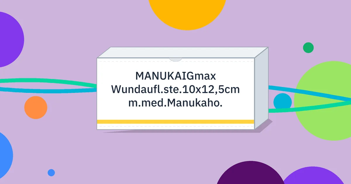 Symbolbild: Packung mit der Aufschrift MANUKAIGmax Wundaufl.ste.10x12,5cm m.med.Manukaho. (PZN 10816889) – Verfügbarkeit und Bezug in Apotheken in Frankfurt am Main