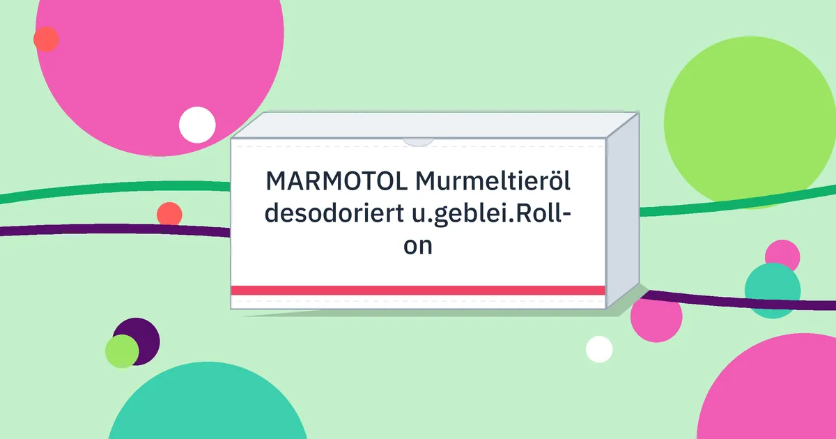 Symbolbild: Packung mit der Aufschrift MARMOTOL Murmeltieröl desodoriert u.geblei.Roll-on (PZN 17944219) – Verfügbarkeit und Bezug in Apotheken in Frankfurt am Main