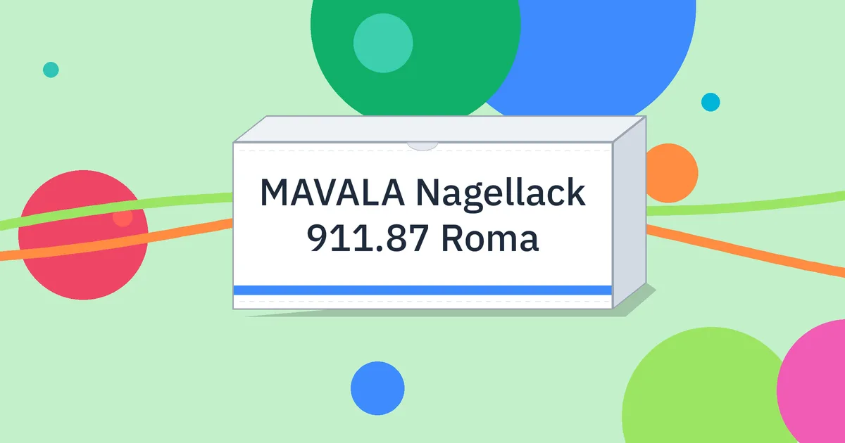 Symbolbild: Packung mit der Aufschrift MAVALA Nagellack 911.87 Roma (PZN 13910028) – Verfügbarkeit und Bezug in Apotheken in Frankfurt am Main