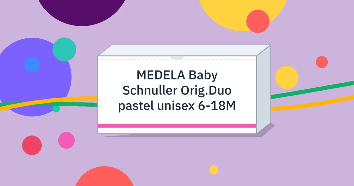 Symbolbild: Packung mit der Aufschrift MEDELA Baby Schnuller Orig.Duo pastel unisex 6-18M (PZN 18031372) – Verfügbarkeit und Bezug in Apotheken in Frankfurt am Main