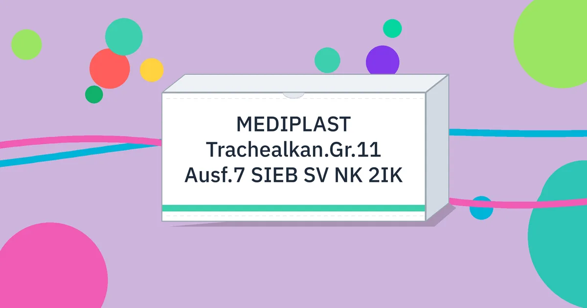 Symbolbild: Packung mit der Aufschrift MEDIPLAST Trachealkan.Gr.11 Ausf.7 SIEB SV NK 2IK (PZN 04527922) – Verfügbarkeit und Bezug in Apotheken in Frankfurt am Main