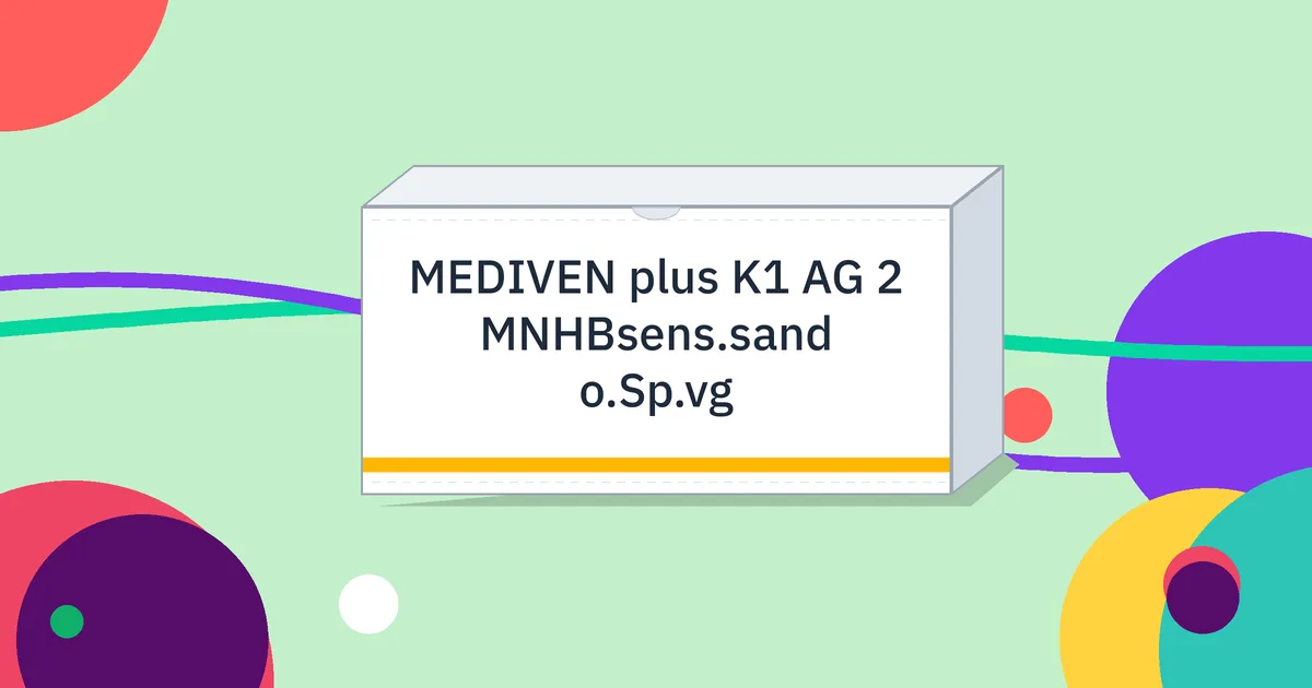 Symbolbild: Packung mit der Aufschrift MEDIVEN plus K1 AG 2 MNHBsens.sand o.Sp.vg (PZN 18940910) – Verfügbarkeit und Bezug in Apotheken in Frankfurt am Main