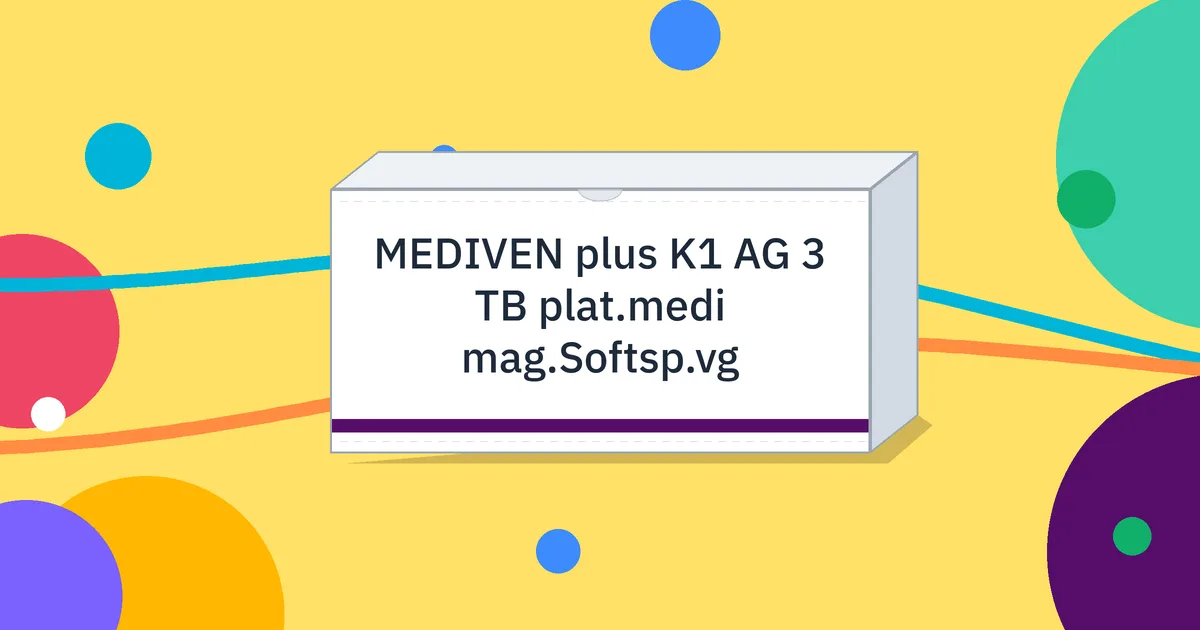 Symbolbild: Packung mit der Aufschrift MEDIVEN plus K1 AG 3 TB plat.medi mag.Softsp.vg (PZN 15060367) – Verfügbarkeit und Bezug in Apotheken in Frankfurt am Main