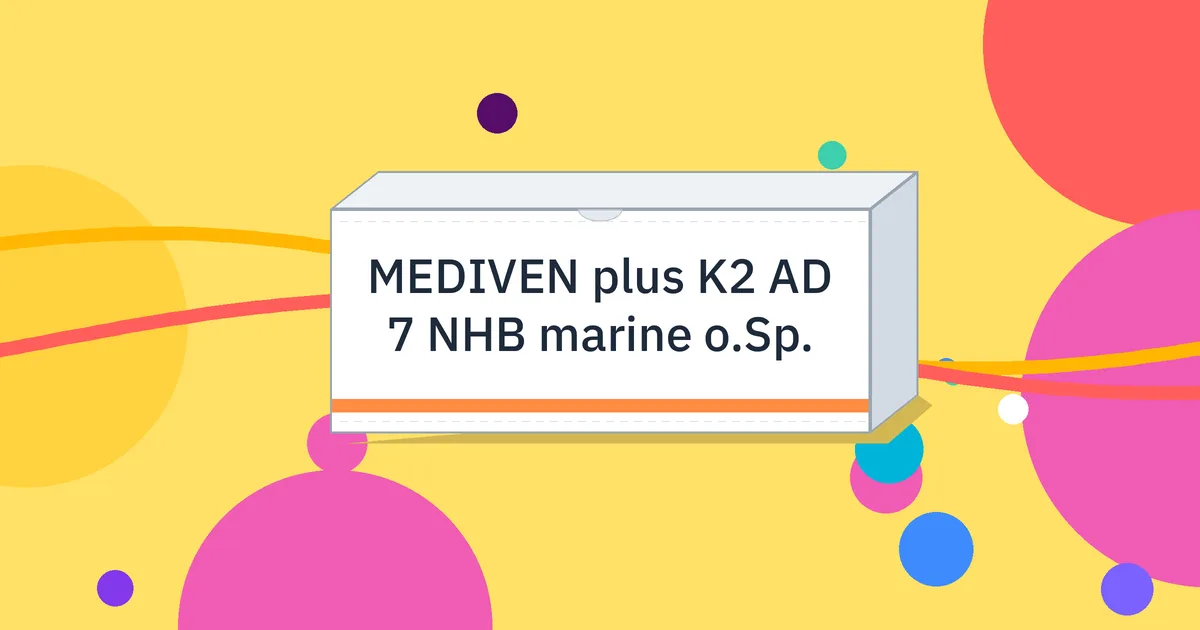 Symbolbild: Packung mit der Aufschrift MEDIVEN plus K2 AD 7 NHB marine o.Sp. (PZN 15937480) – Verfügbarkeit und Bezug in Apotheken in Frankfurt am Main