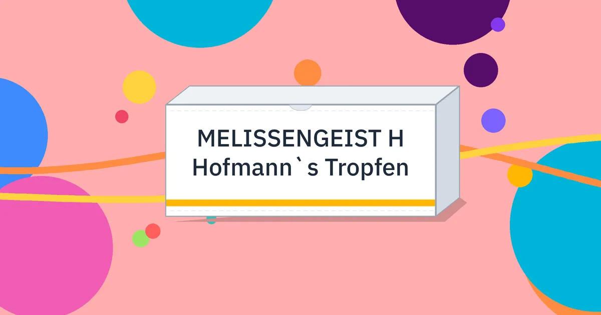 Symbolbild: Packung mit der Aufschrift MELISSENGEIST H Hofmann`s Tropfen (PZN 01822454) – Verfügbarkeit und Bezug in Apotheken in Frankfurt am Main