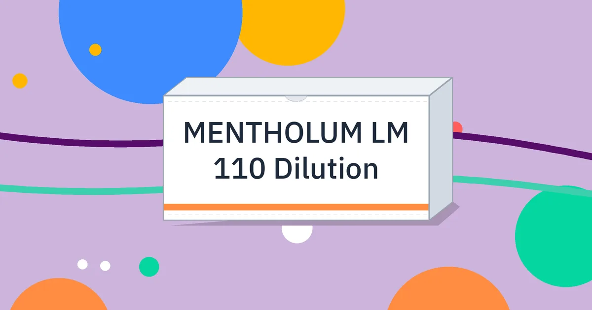 Symbolbild: Packung mit der Aufschrift MENTHOLUM LM 110 Dilution (PZN 13604969) – Verfügbarkeit und Bezug in Apotheken in Frankfurt am Main