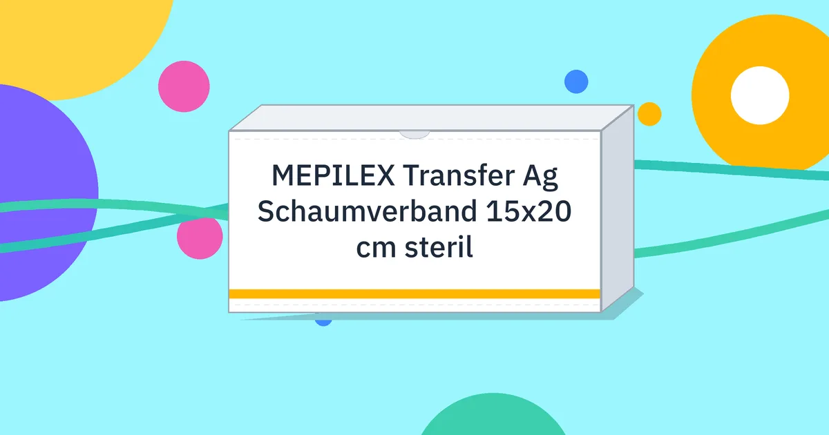 Symbolbild: Packung mit der Aufschrift MEPILEX Transfer Ag Schaumverband 15x20 cm steril (PZN 14335603) – Verfügbarkeit und Bezug in Apotheken in Frankfurt am Main